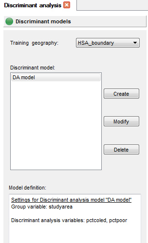 BioMedware SpaceStat Help - Performing Discriminant Analysis