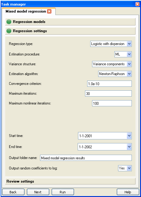 Biomedware Spacestat Help Perform Mixed Model Regression